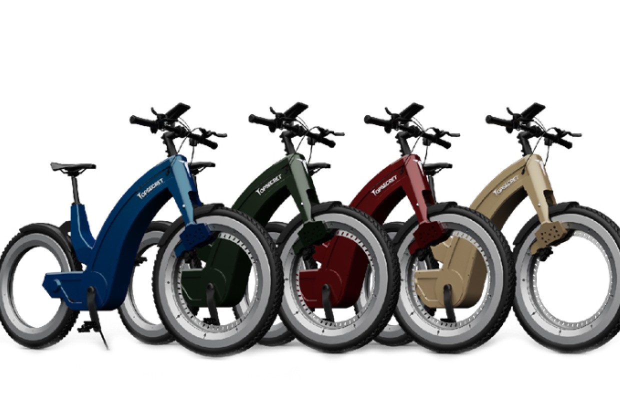 Topsecret, an incredible electric bike without spokes or hubs