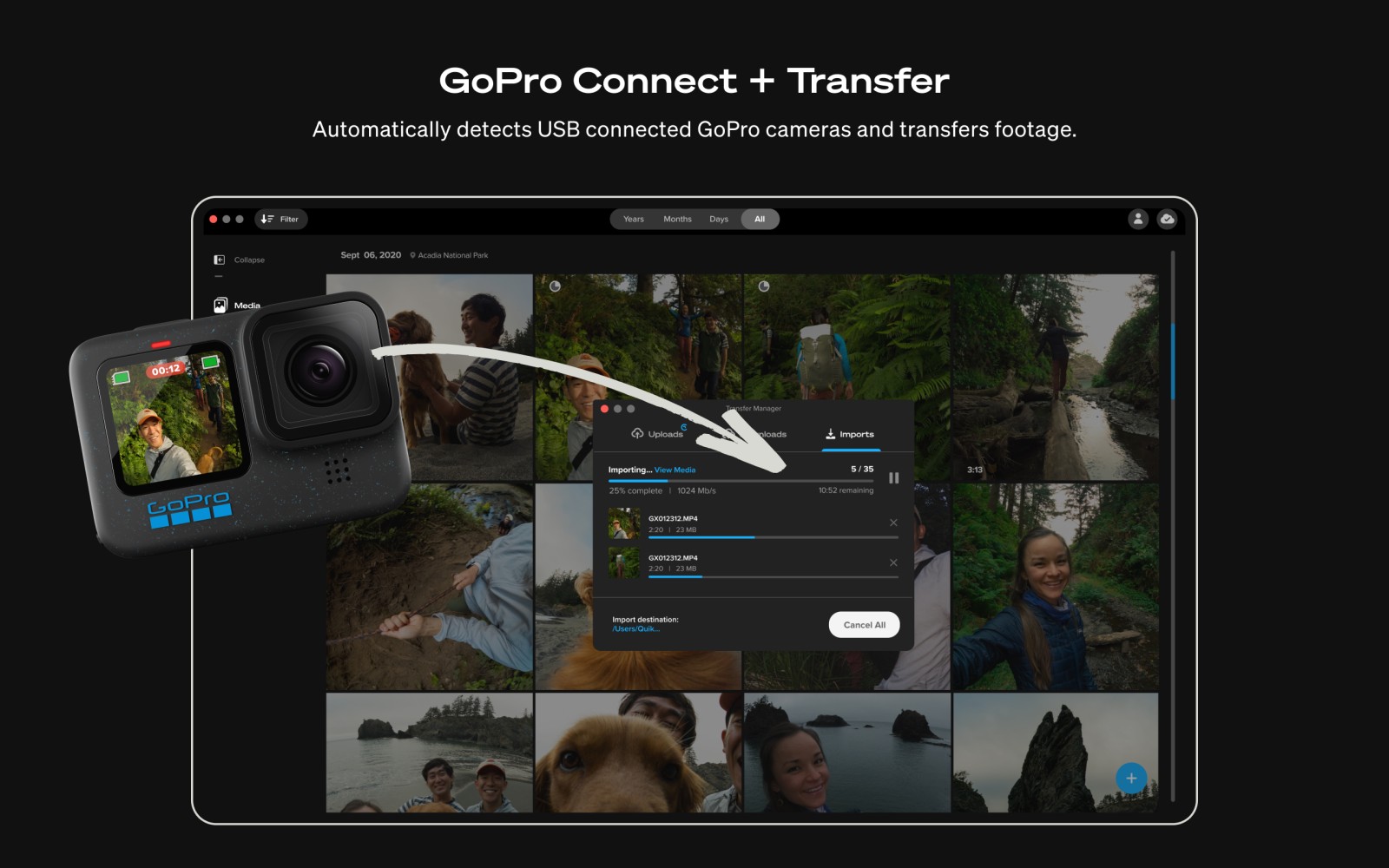 The GoPro Quik application now available for MacOS