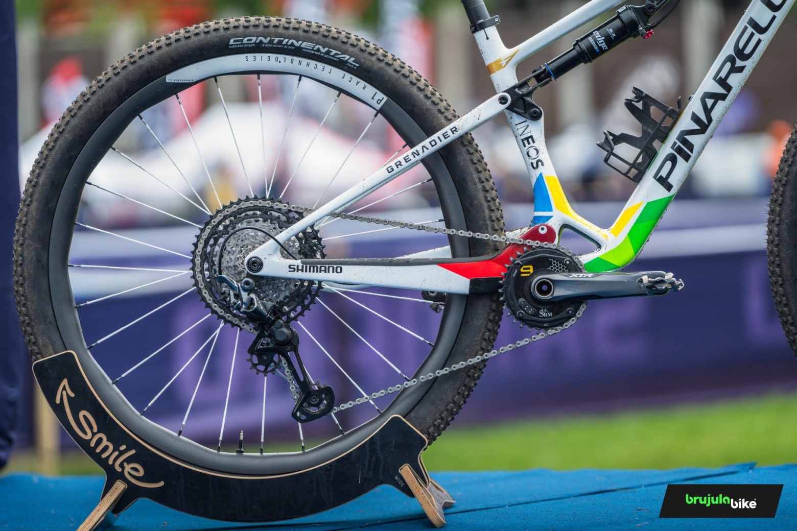 The Pinarello Dogma XC with which Pauline Ferrand-Prevot has won the XCO World Cup in Nove Mesto ...