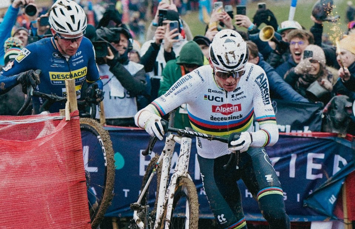 Mathieu van der Poel domina a lama e o frio da Copa do Mundo de Besançon