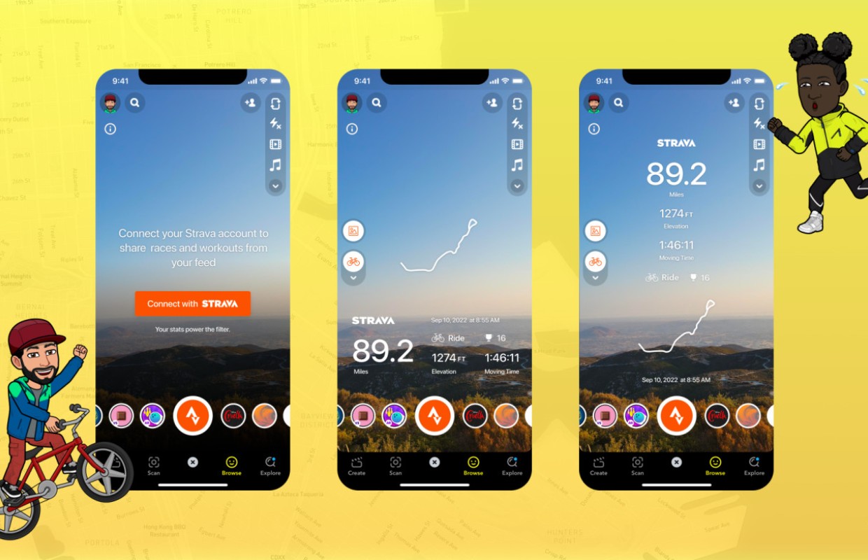 Strava and Snapchat team up to offer new augmented reality features